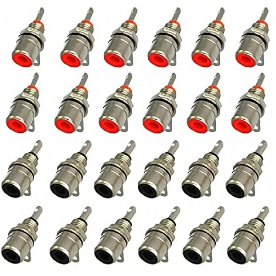 RCA Female Socket Connector, Chassis Panel Mount Adapter for Amplifier ...