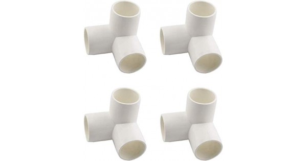 1/2inch 3 Way PVC Fitting Furniture Grade Pipe Right Angle Three ...