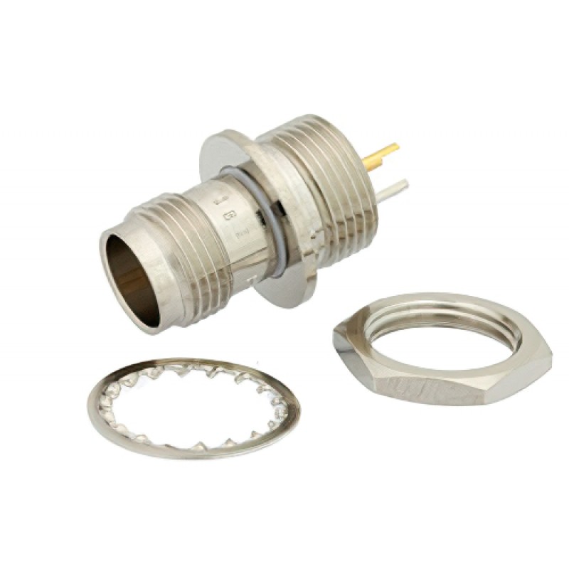 75 Ohm TNC Female Bulkhead Isolated Ground Connector Solder Attachment ...