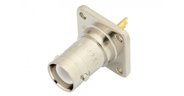 RP BNC Female Connector Solder Attachment 4 Hole Flange Solder Cup ...