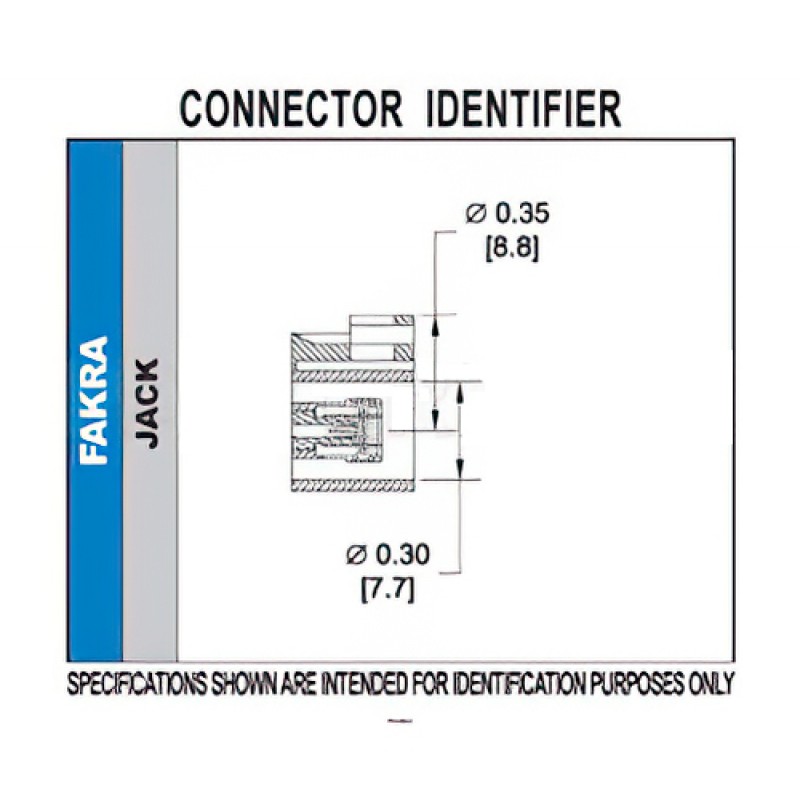 FAKRA Jack Right Angle Connector Solder Attachment Thru Hole PCB, Blue ...