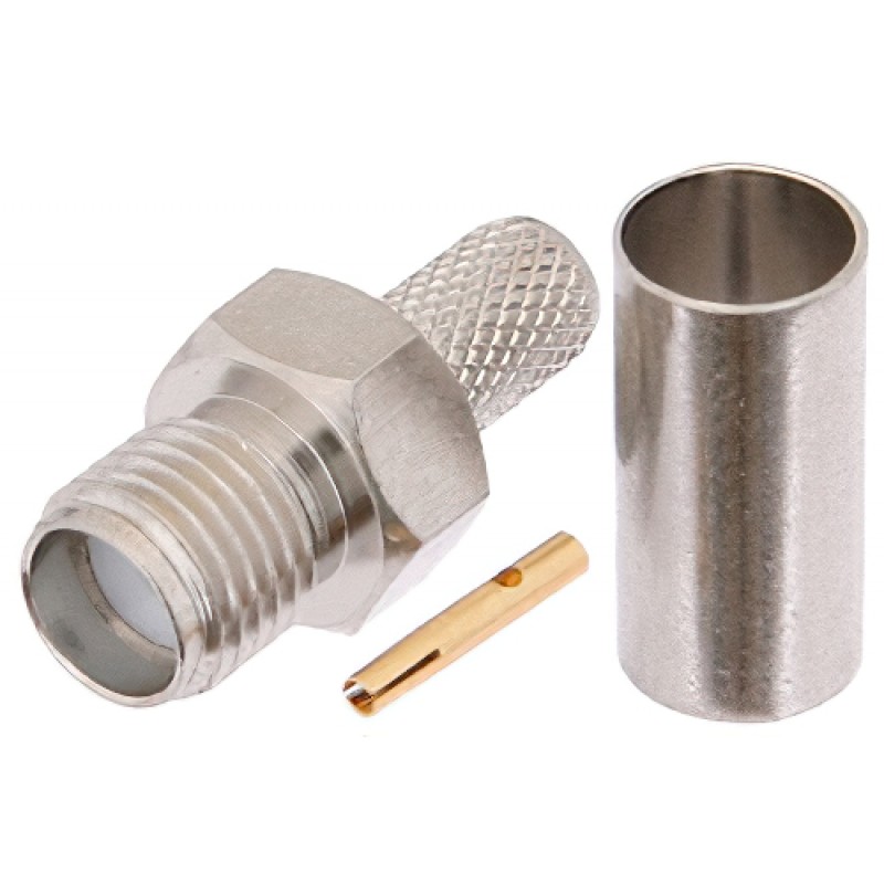 RT SMA Female Connector Crimp/Solder Attachment for ET-RG55, ET-RG141 ...