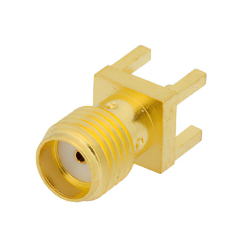 RT SMA Female Connector Solder Attachment Thru Hole PCB, .200 inch x .067 inch Hole Spacing ...