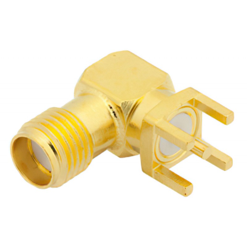 RT SMA Female Right Angle Connector Solder Attachment Thru Hole PCB ...