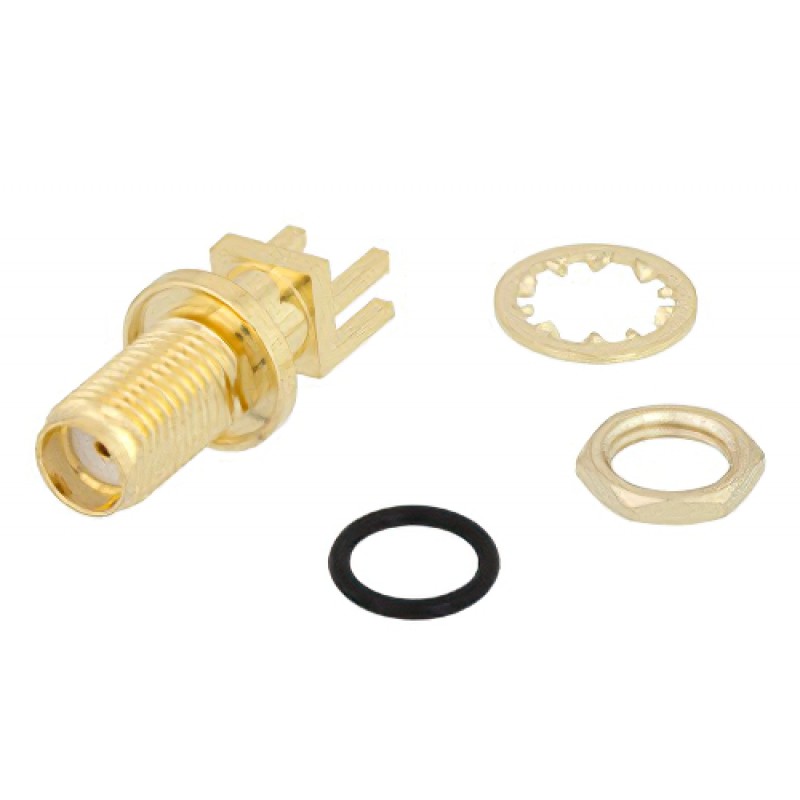 SMA Female Bulkhead Mount Connector Solder Attachment End Launch PCB ...