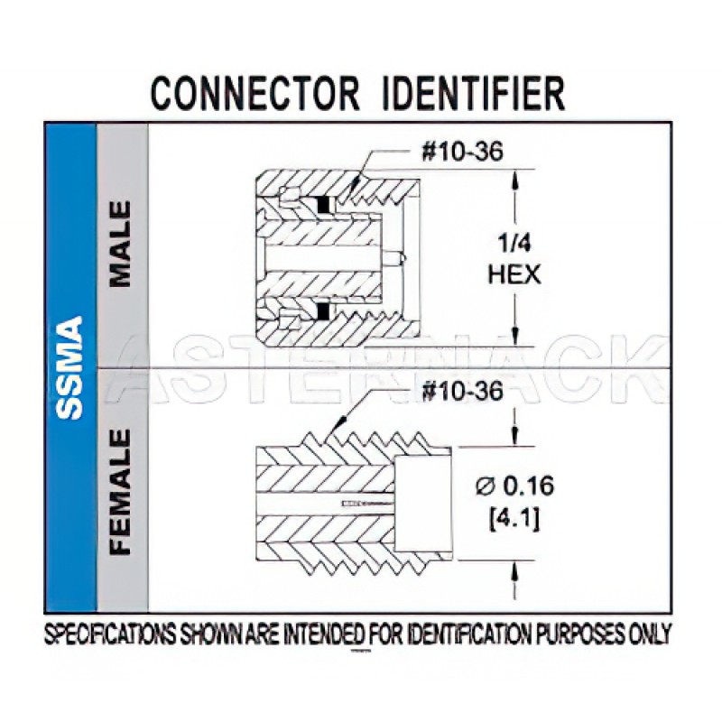 SSMA Male Right Angle Connector Crimp/Solder Attachment for ET-RG174 ...