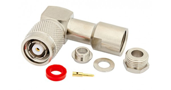 RP TNC Male Right Angle Connector Clamp/Solder Attachment For ET-RG58 ...