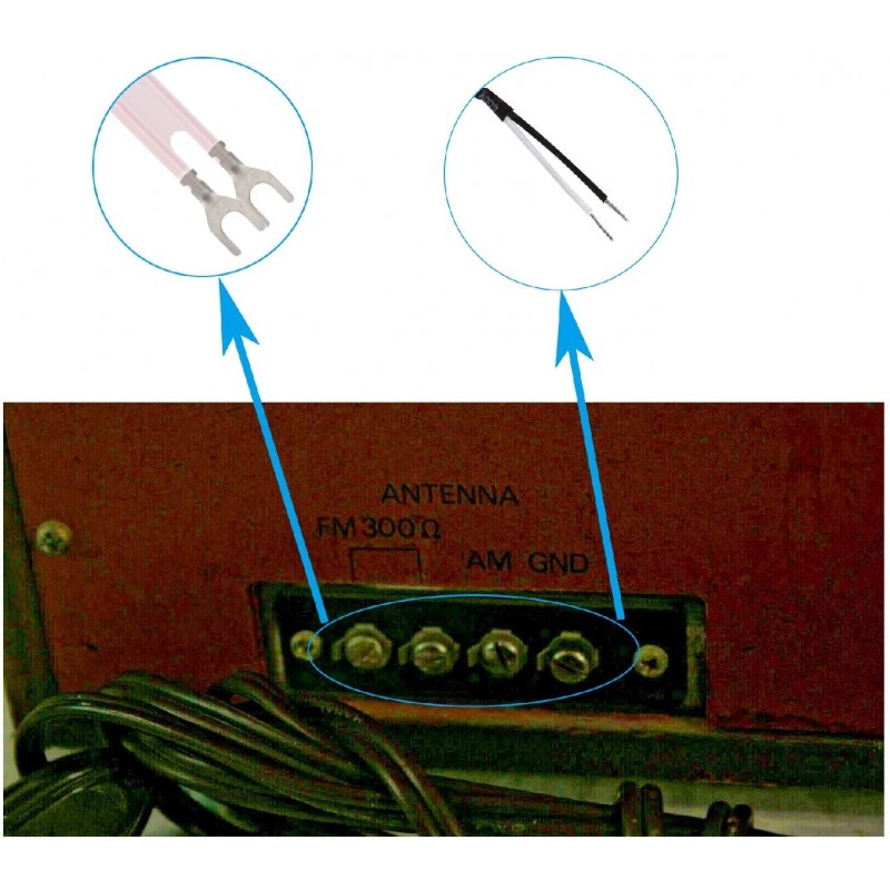 Indoor AM FM Antenna 300 ohm FM Dipole 2-Pin Bare AM Antenna Kit for ...