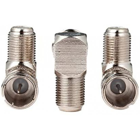 20-Pack Right Angle F Type Adapter Quick Push On Male to F81 Female TV ...