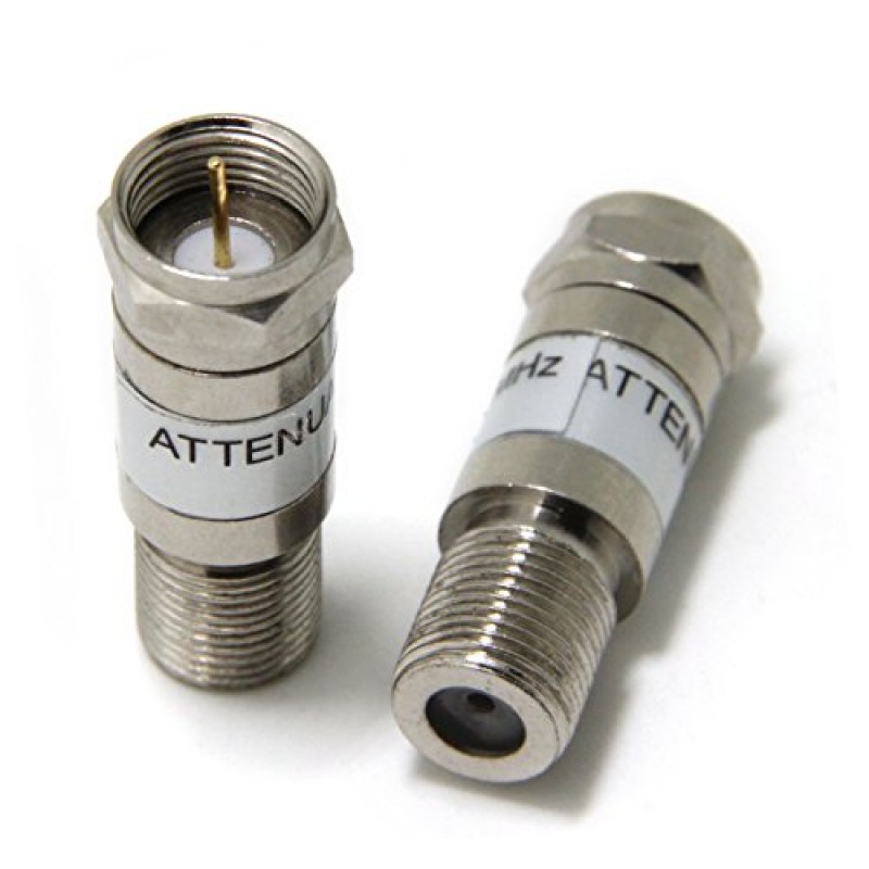 F-Type in-Line Coax Cable TV Signal Attenuator 6 dB 2-Pack - Ebeestock.com
