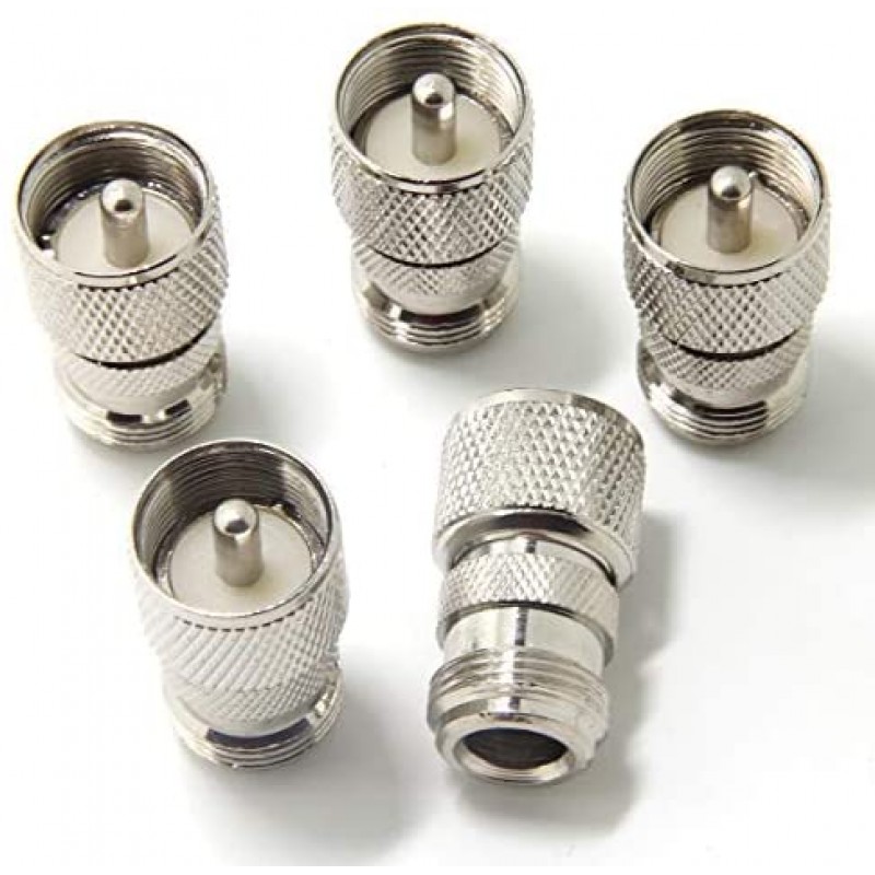 UHF/PL-259 Male to N Female Connector for CB Ham Radio Antenna Pack of ...