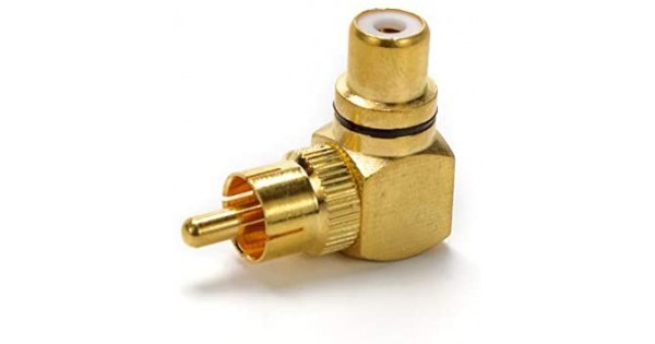 RCA Right Angle Adapter Female to Male Gold-Plated Connector 90 Degree ...