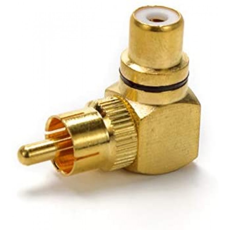 RCA Right Angle Adapter Female to Male Gold-Plated Connector 90 Degree ...