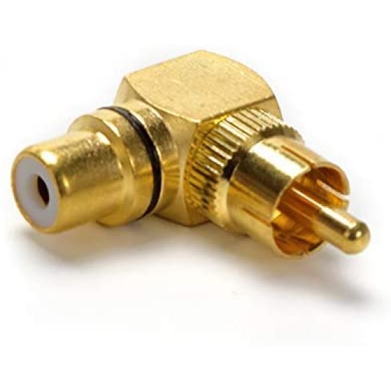 RCA Right Angle Adapter Female to Male Gold-Plated Connector 90 Degree ...