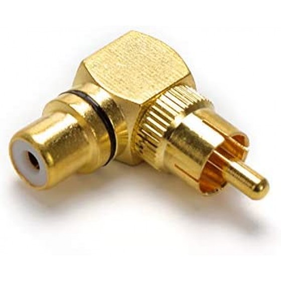 RCA Right Angle Adapter Female to Male Gold-Plated Connector 90 Degree ...