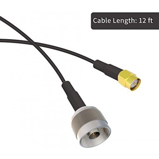 12ft Low Loss Coaxial RG58 Extension Cable N-Type Male to SMA Male Coax ...
