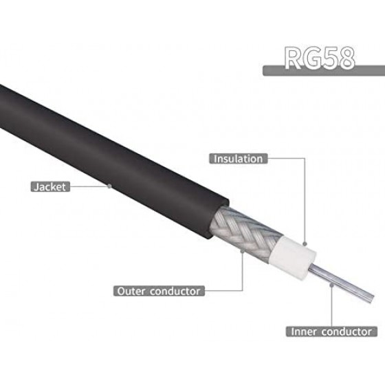 12ft Low Loss Coaxial RG58 Extension Cable N-Type Male to SMA Male Coax ...