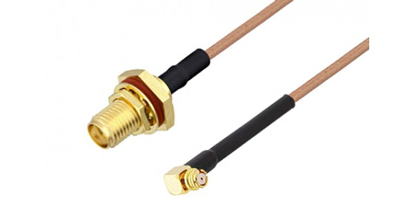 SMA Female Bulkhead to SMP Female Right Angle Cable 12 Inch Length ...