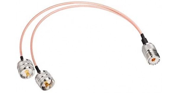 UHF Splitter Cable SO239 to Dual PL-259 Cable Splitter Low Loss (12 ...