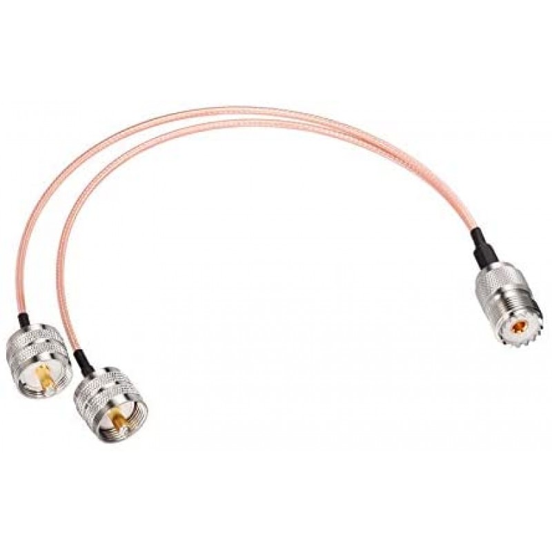 UHF Splitter Cable SO239 to Dual PL-259 Cable Splitter Low Loss (12 ...